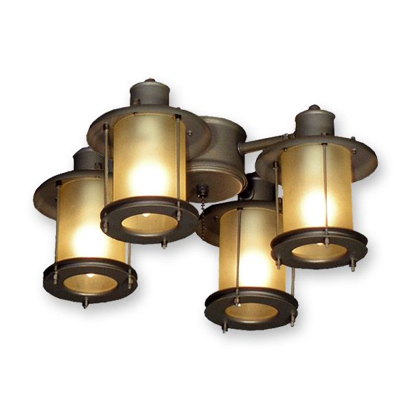450 Rustic Mission Styled Outdoor Ceiling Fan Light Kit - 3 Finish Choices